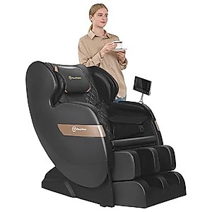 Real Relax 2025 Massage Chair of Dual-core S Track, Full Body Massage Recliner of Zero Gravity with APP Control, Black