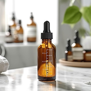 Mondo Medical Amber Glass Dropper Bottles 4 oz Vials - 6pk Dark Tincture Bottles with Droppers for Serum Oil Tincture