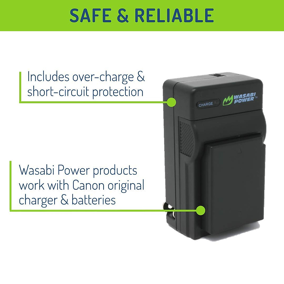 Wasabi Power LP-E10 Battery for Canon EOS Rebel T7, T6, T5, T3, T100 (2-Pack and Charger, 1600mAh)