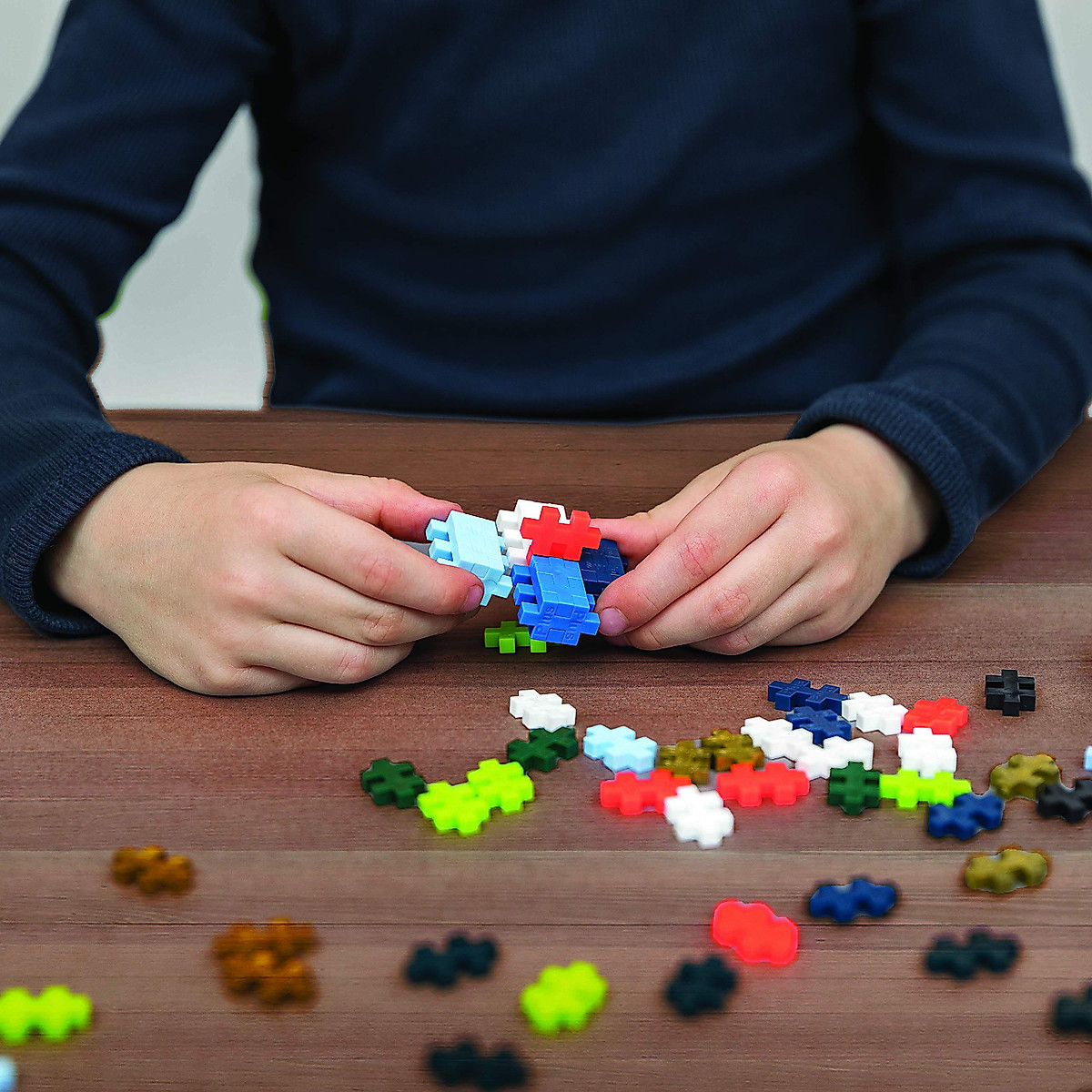 Plus Plus Learn to Build Set, 240 Mini Interlocking Building Blocks, 3D Puzzle Stem & Art Kit Playset - Spinning Tops