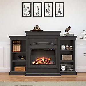 Ameriwood Home Lamont Mantel Fireplace, Black