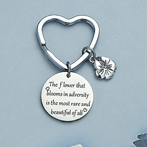 JIUSHUN Mulan inspired Jewelry Mulan Quote Jewelry Daily Reminder Jewelry encouragement Gift Flower Jewelry Motivational Keychain Inspirational Jewelry Motivational Jewelry