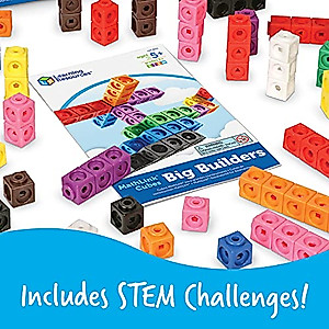 Learning Resources MathLink Cubes Big Builders - Set of 200 Cubes, Ages 5+, Develops Early Math Skills, STEM Toys, Math Games for Kids, Math Cubes for Kids,Back to School Gifts