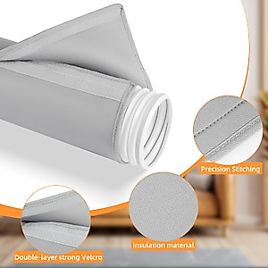 Ziopetru Portable Air Conditioner Hose Cover, Flexible and Thick Gray Insulated AC Hose Cover, Fits 5 Inch & 5.9 Inch Diameter Exhaust Hoses