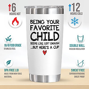 Father's Day Gifts For Dad, Mother's Day For Mom, Grandpa, Grandma Birthday, Christmas, Mothers Day, Father's Day Gifts, New Father Gifts For Men, New Mom Gift For Women, 20 Oz Stainless Steel Tumbler