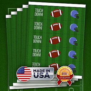 25 Sports Football Water Bottle Labels, Waterproof Water Bottle Wrappers, Great Stickers for Birthday Party, Baby Shower, Wedding, Graduation, or Any Family Event Decorations, Made in USA