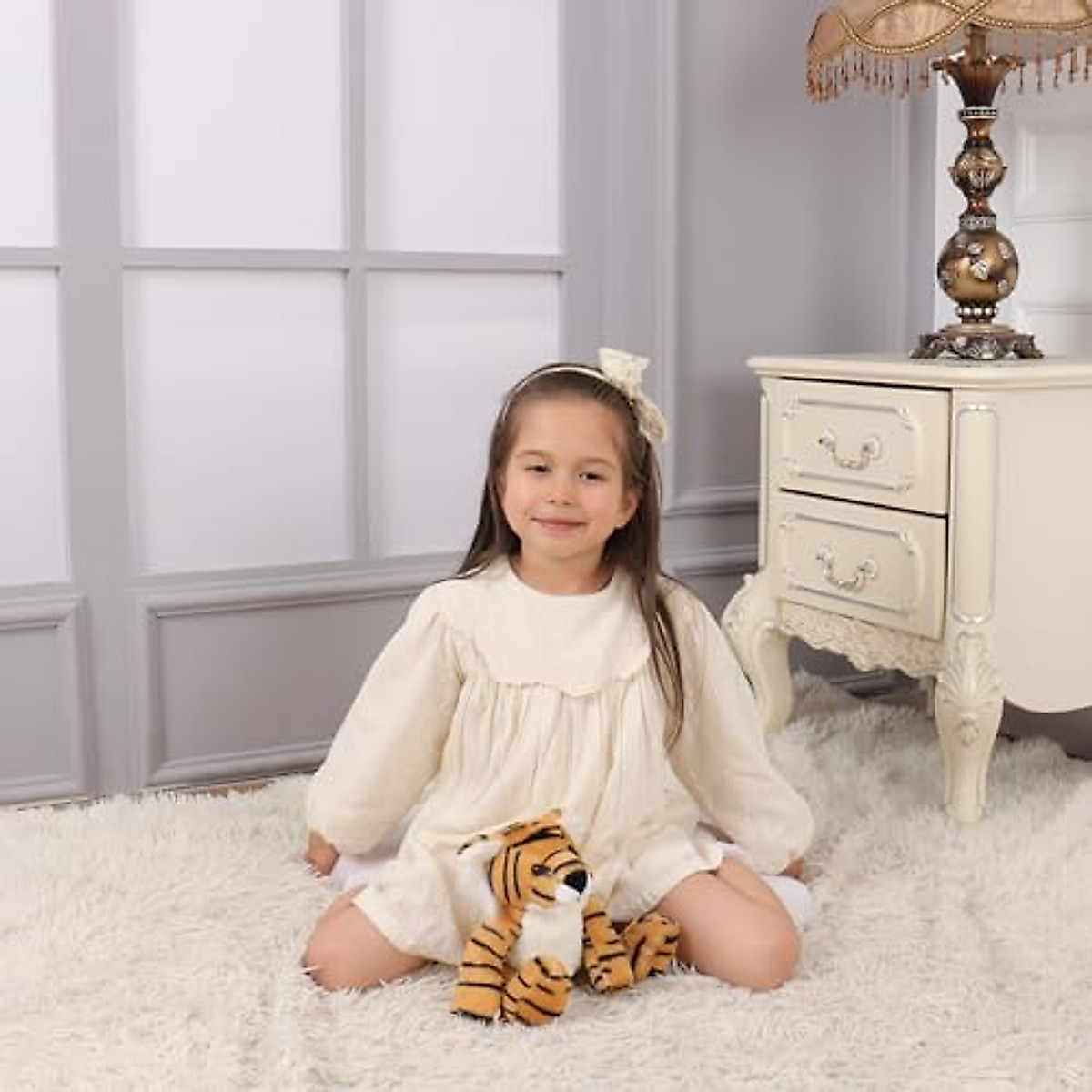 Apricot Lamb Toys Plush Classic Tiger Stuffed Animal Soft Cuddly Perfect for Child (Yellow Tiger, 8 Inches)