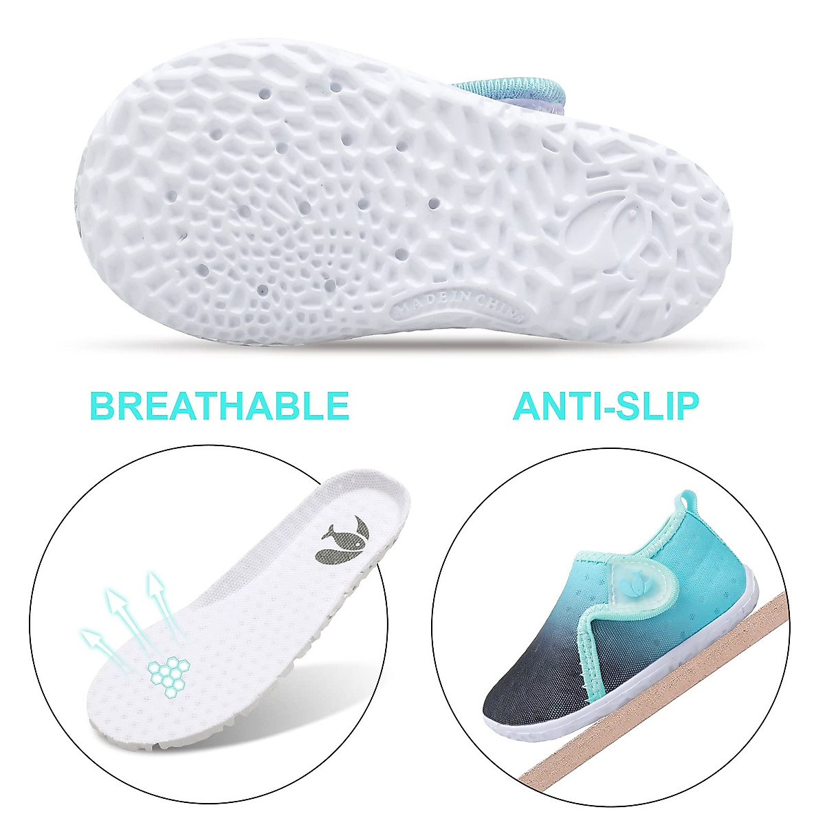 FEETCITY Baby Boys Girls Water Shoes Beach Quick Dry Swim Barefoot Aqua Socks Outdoor Athletic Pool Shoe 12-18 Months Infant