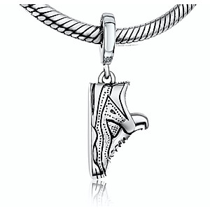 Bolenvi Runner Marathon Sneaker llector 925 erling Silver Pendant Charm Bead For Pandora & Similar Charm Bracelets or Necklaces
