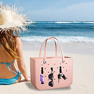 PLLCJB 6PCS Hooks Set Accessories Compatible with Bogg Bag, Insert Carabiner Key Chain Holder Charms, Insert Carabiner Keychain to Organize Keys for Bogg Bag Accessories(Black)