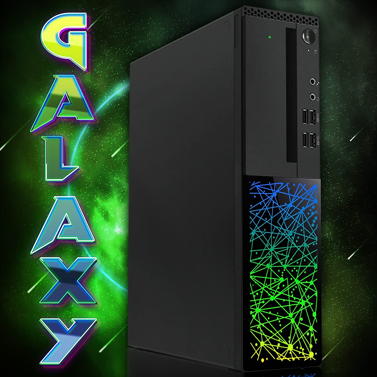 Gaming Desktop PC, Intel i5 6th Gen, TechMagnet Galaxy, 16GB RAM, 1TB SSD | 2TB HDD, MTG New 24 Inch Monitor, RGB Keyboard Mouse, GT 1030, Headphone, Webcam, Win 10 Pro (Renewed)