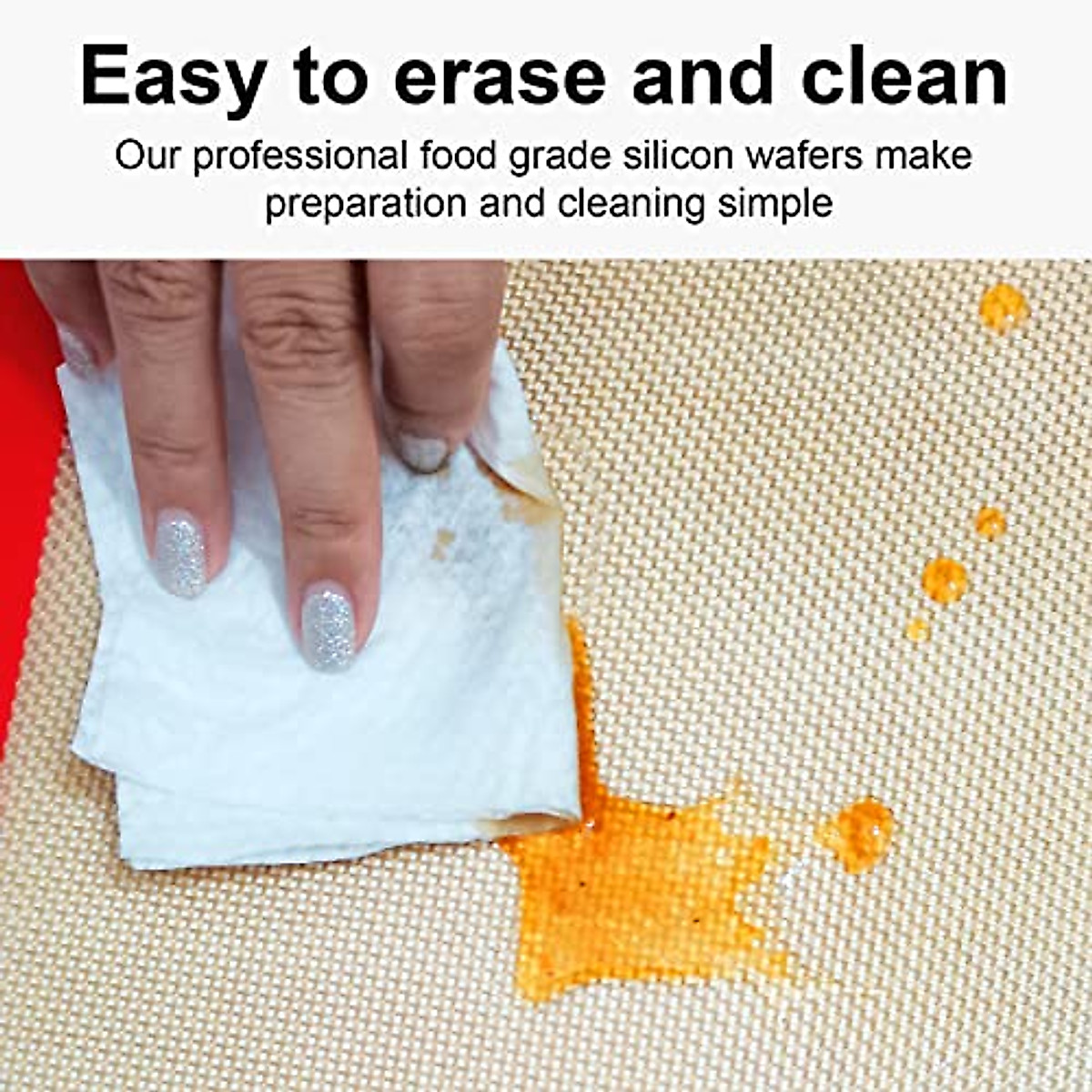 Nuokbony Silicone Baking Mat Non-Stick Reusable Food Safe Heat Resistant BPA Free Kitchen Professional Baking Mat Set 3 Quarter Sheet for Cookie,Macaron&Pastry