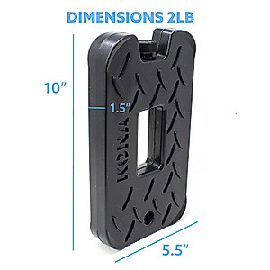 Kona Black/Ice 2 Pound Ice Packs for Coolers - Long Lasting Design - Refreezable Reusable Cooler Ice Pack (4)