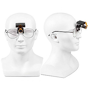 BONEW 3W Head for Glasses with Optical Clip-on Type + Cloth Storage Case (3W)