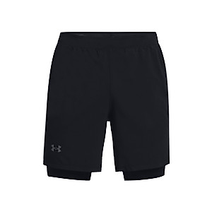 Under Armour Men's Launch Run 7-Inch 2-in-1 Shorts , Black (001)/Reflective , XX-Large