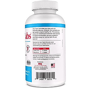 Vita-Tabs - Essential Vitamins, Minerals, Nutrients - Health Supplement for Dogs - Support Immune System, Bones - Liver Flavored - 250 Chewable Tablets