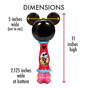Little Kids Disney Mickey Mouse Light and Sound Musical Bubble Wand, Includes Bubble Solution, Multi (20511)