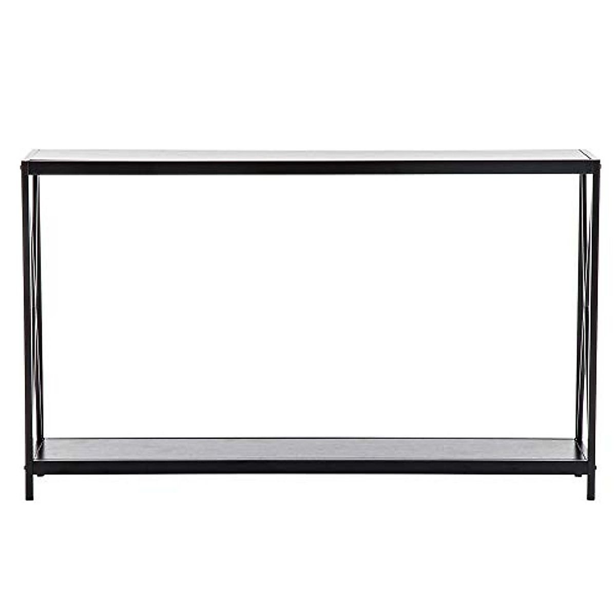 Volowoo Industrial Console Table, 3-Tier Entryway Table, Hallway Table, Narrow Sofa Table with Shelves, Entrance Table for Entryway, Living Room, Foyer, Hallway, Office, (Black)