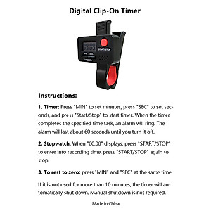 Keleely Timer, Digital Clip-On 99 Min, for Kitchen Baking Teaching Cooking Egg Potty Training