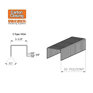 Copper CC34C Carton Closing Staples 1-1/4-Inch Crown, 3/4-Inch, C34 for Pneumatic & Manual (2,000/Box)
