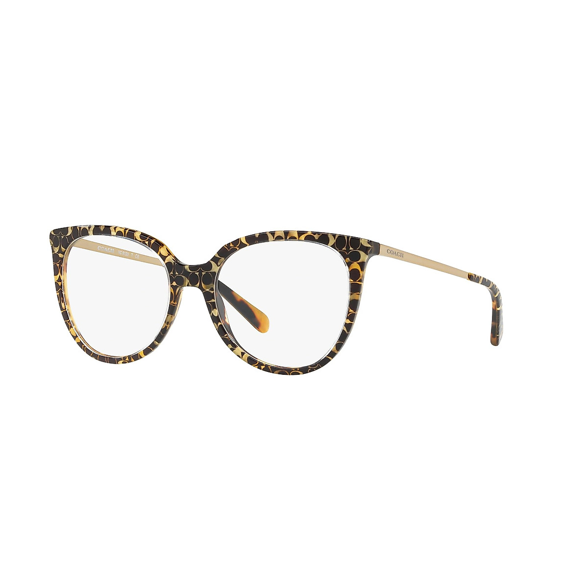 Coach HC6125 Prescription Eyewear Frames, Spotty Tortoise Signature C/Demo Lens, 53 mm