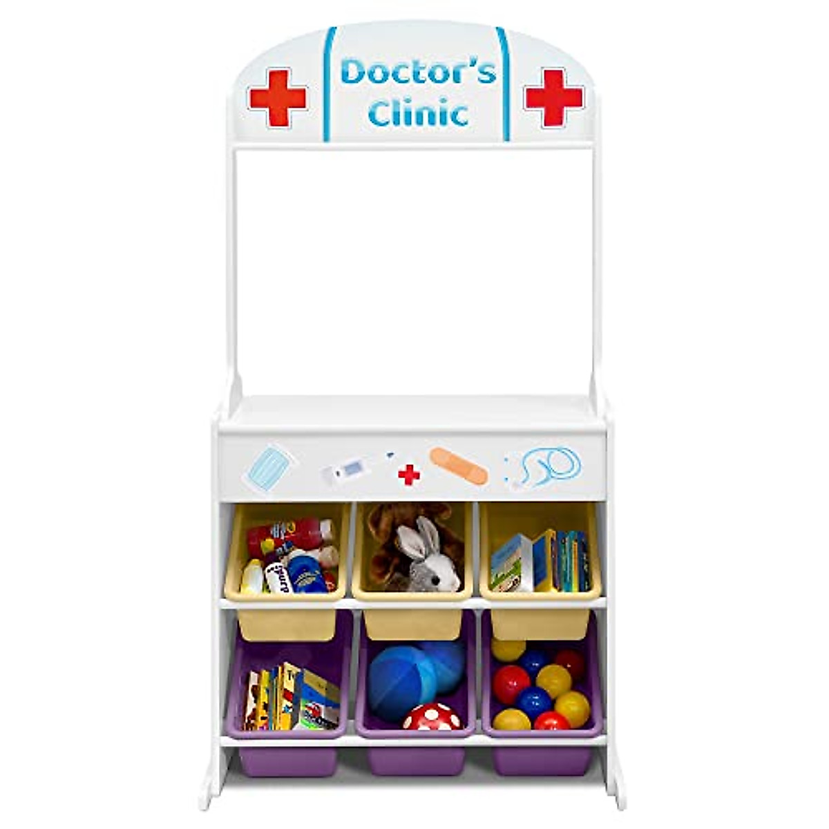 Delta Children at-Home Artist Center - Deluxe Double-Sided Easel and Storage Unit, Grey