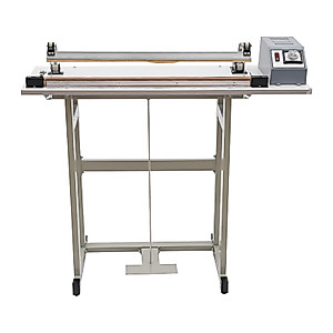 Plastic Sealer Machine Foot Pedal Heat Sealing Machine Cutting Machine110V 850W Bag Sealer 22in Heat Seal Foot Pedal Sealer Heat Sealer With Cutter, 0.6mm Wide Seal and Foot Contro