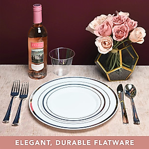 Heavy Duty Plastic Silverware Set 160 Piece Disposable Cutlery Set Includes 80 Forks 40 Knives 40 Spoons High End Plasticware Is Perfect For Catering Parties Dinners Weddings Everyday Use