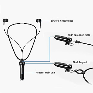 Headset, Wireless Business Single Earpiece, HiFi Stereo Sound Clear Calls Headphone with Noise Reduction Microphone, for Office Workout