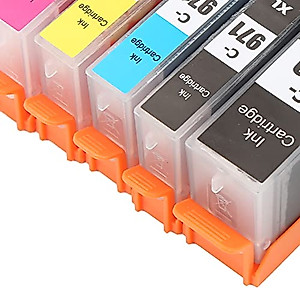 FTVOGUE 970‑971 Multi Colors Ink Cartridge Replacement Inkjet Printer Cartridges for PIXMA MG5790 MG5795 (BK BK C M Y 5 Colors)