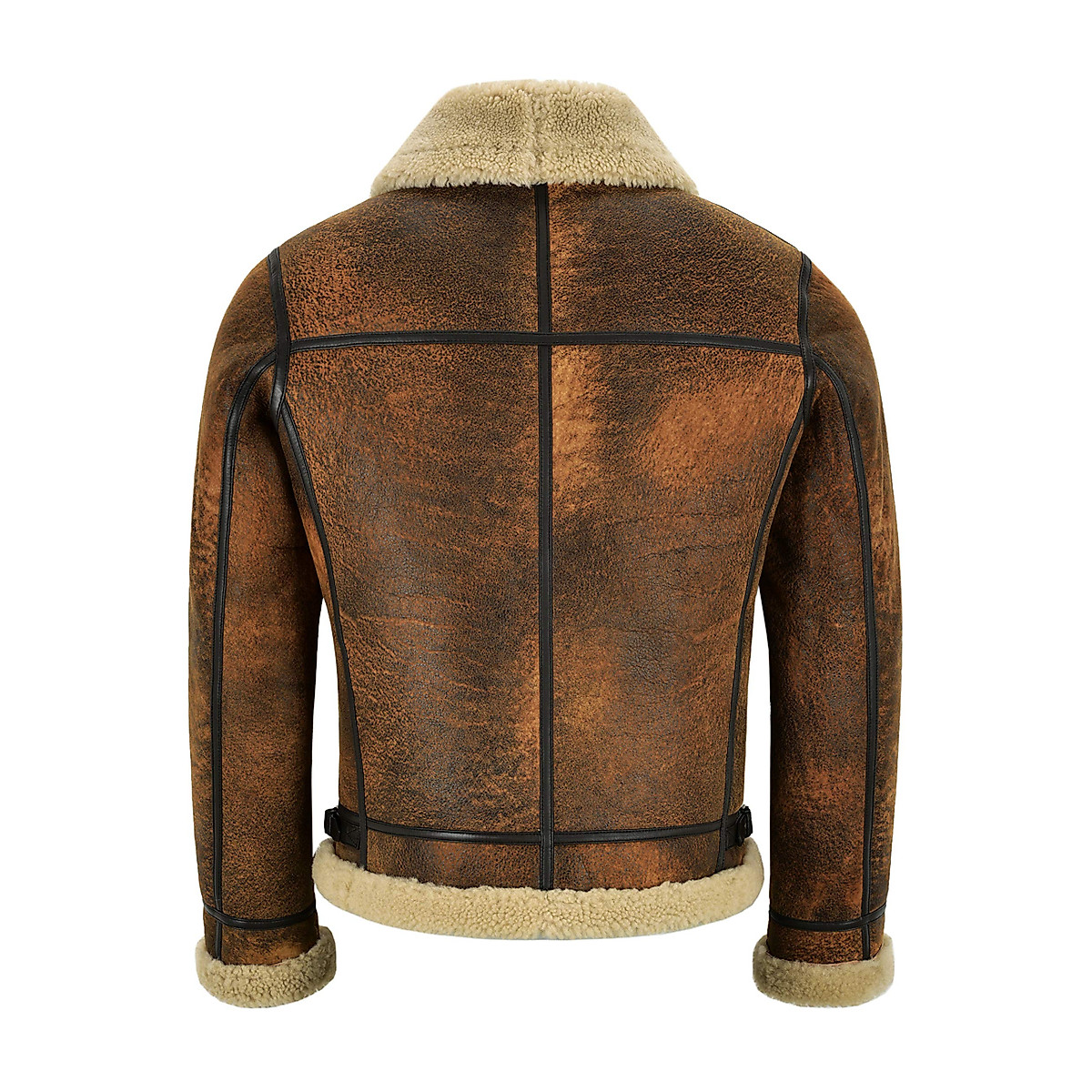 Men's RAF Aviator B3 Sheepskin Flying Vintage 100% Genuine Sheepskin Pilot Jacket Reagan, Beige Taba / Copper, 3X-Large