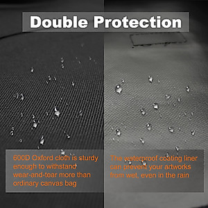 Cupohus 25" x 37" Waterproof Art Portfolio Bag (2023 Edition 2.0) with Outer Pockets and Handle, Student Carry Transport Storage Bag for 24" x 36" Artworks