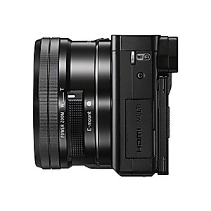 Sony Alpha a6000 Mirrorless Digitial Camera 24.3MP SLR Camera with 3.0-Inch LCD (Black) w/ 16-50mm Power Zoom Lens (Renewed)