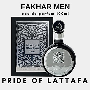 Fakhar Men EDP - Eau de Parfum 100ML (3.4 oz) | Oriental Alchemy | Intense notes of Lily, Jasmine, White Flowers, Honeysuckle, Fruity Notes, Vanilla & White Musk | by Lattafa Perfumes