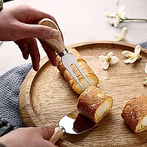 NC 4PCS in Wood Handle Stainless Steel Butter Cheese Pizza Cutter Fork Kitchen Craft Cutting Tool Set