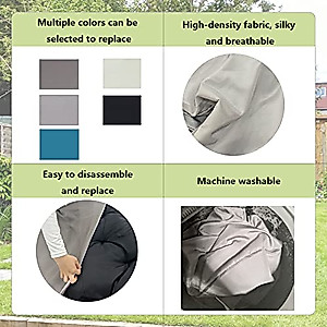 TDHLW Double Papasan Chair Cushion Covers Only, Comfort Double Papasan Cushion Cover, Outdoor Indoor Cushion Waterproof Slipcover for Wicker Egg Chair, Waterproof c,67 * 47 * 6in