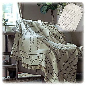 Condolences Card with Amazing Grace Sympathy Tapestry Afghan Throw Memorial Gift Send for Loss of Loved One When Someone Passes Away Remembrance Grief Present Scripture Blanket