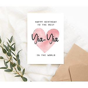 Happy Birthday To The Best Yia-Yia In The World Card - Yia-Yia Birthday Card - Yia-Yia Card - Mother's Day Gift - Happy Birthday Card Happy Birthday Mom