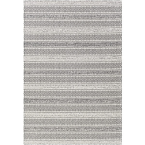 Mark&Day Area Rugs, 8x10 Stone Global Silver Gray Area Rug, Charcoal White Cream Carpet for Living Room, Bedroom or Kitchen (7'10" x 10'2")