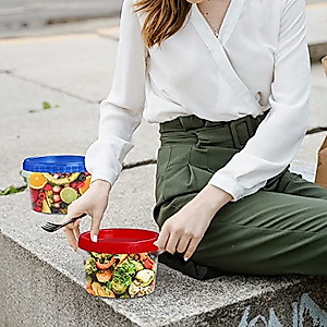 24 Pack 16oz Twist Top Containers with 2 Rolls Freezer Labels Twist Cap Deli Containers Porridge Dessert Containers with Screw Lids 4 Color Small Top Screw on Lids Jam Containers for Snacks Fruit Leftovers