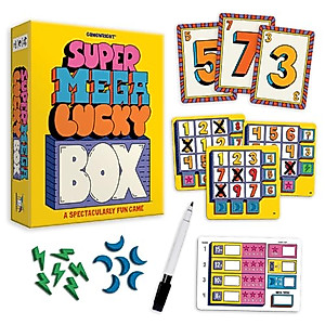 Gamewright - SUPER MEGA LUCKY BOX - The Spectacularly Strategic Game of Probability, Plannning and a Touch of Luck! Cooperative, Excellent Multi-Player to Large Group Gameplay