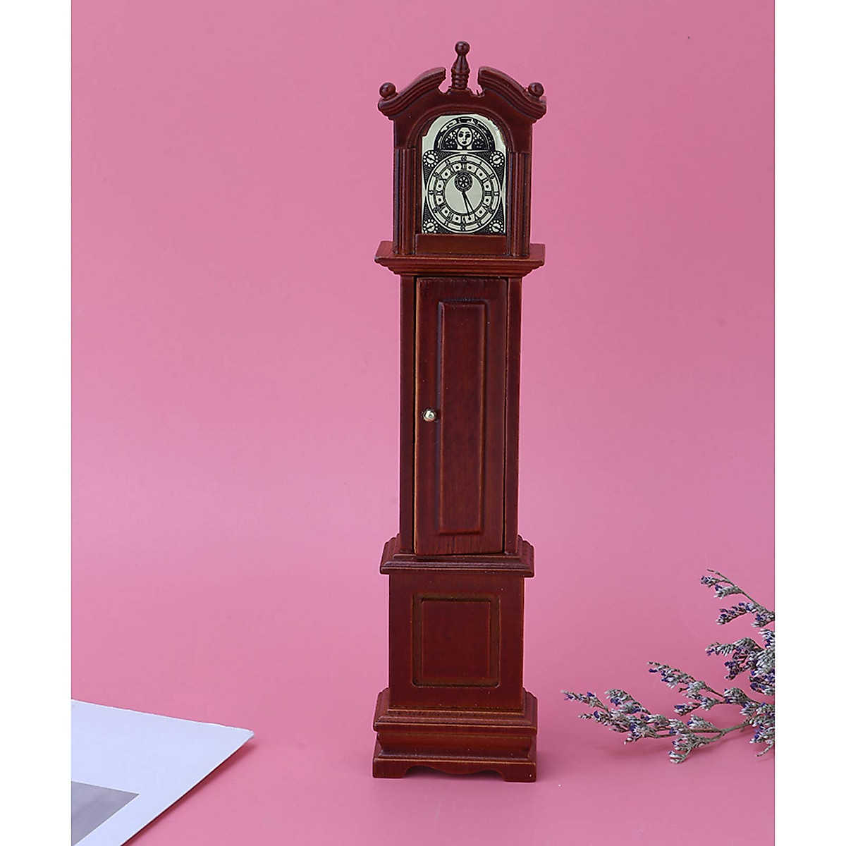 Snufeve 1:12 Miniature Doll House Furniture Miniature Floor Clock, Doll House Clock, for Dining Room Children Kids for Doll House Accessory