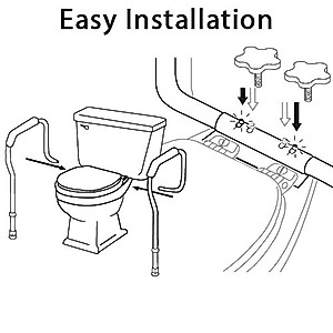 Carex Toilet Safety Frame - Toilet Safety Rails and Grab Bars for Seniors, Elderly, Disabled, Handicap - Easy Install with Adjustable Width/Height, Fits Most Toilets