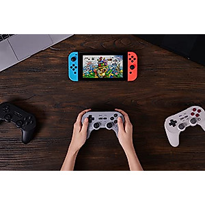 8Bitdo Pro 2 Bluetooth Gamepad for Switch/Switch OLED, PC, macOS, Android, Steam & Raspberry Pi with Storage Case (Black Edition)