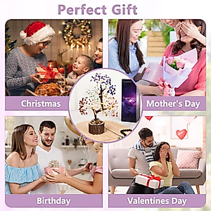 Yastouay Chakra Tree of Life, Crystal Tree of Life, Gemstones Tree, Money Tree, Bonsai Tree, Crystal Ornaments for Christmas Tree for Desk Decorations, Office Decor for Women