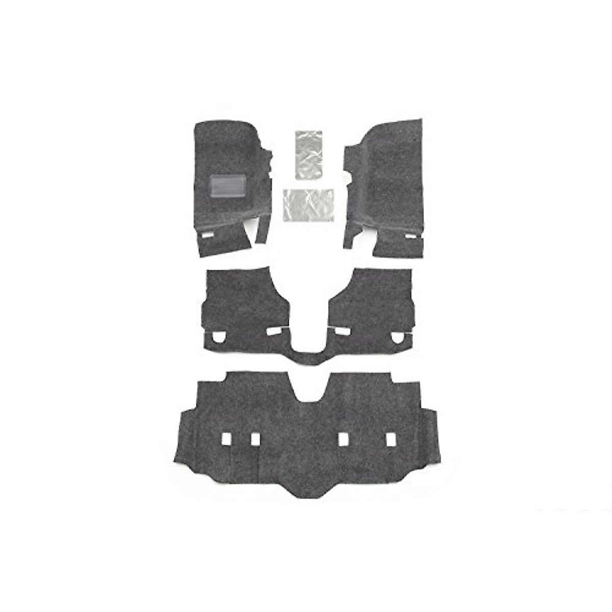 Bedrug - Jeep Liners | 2007 - 2018 Jeep Wrangler JK UNLTD 4 Door, Front Floor Liners (Includes Heat Shields) | Grey - 4 pc. | BRJK07F4