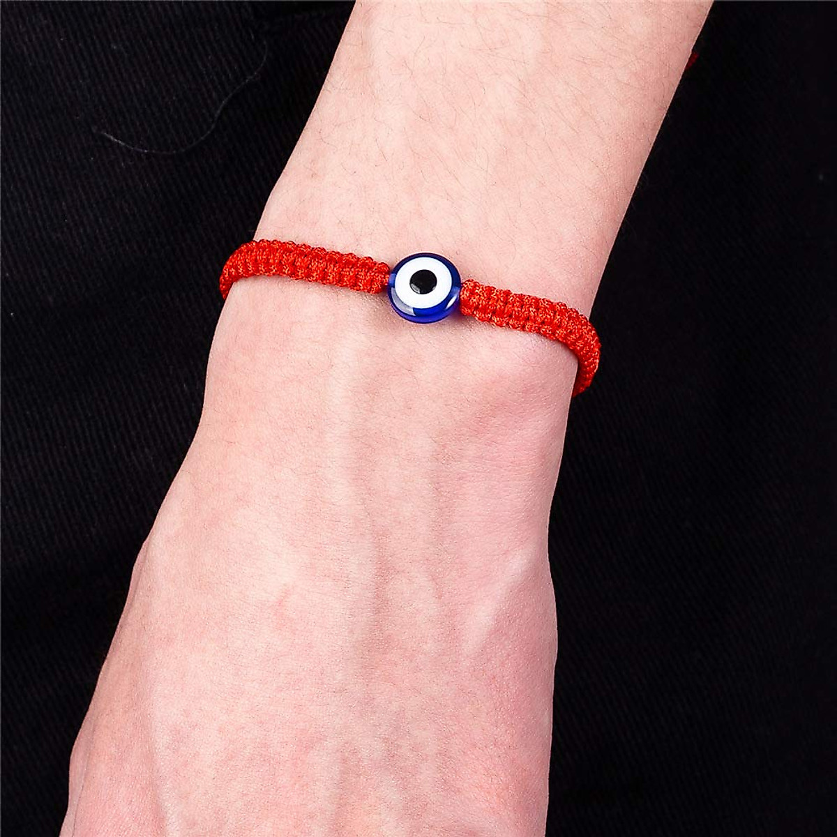 kelistom Handmade String Evil Eye Bracelet for Women Men Black Red Thread Adjustable Bracelets Minimalist Jewelry