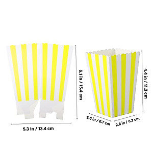 60 Pcs Popcorn Boxes Carton Disposable Containers Snack Boxes for Plastic Container Popcorn Bags Paper Popcorn Boxes Movie Night Supplies Stripe Popcorn Boxes Popcorn Buckets