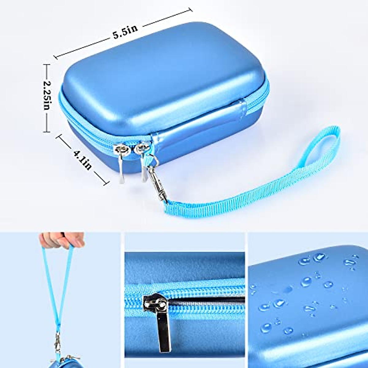 Case Compatible with Canon Ivy 2/ for Ivy Mini Photo Printer/for Canon Ivy CLIQ+/CLIQ 2/ CLIQ+2 Instant Camera Printer, Portable Bluetooth Photo Printer Storage Holder for Paper and Cable-Blue