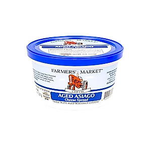 Deli Direct, Farmers Market, Cheese Spread - Shelf Stable, Gourmet Spreadable Cheese for Crackers, Chips & Pretzels, Creamy Cheese Dip, Ideal for Snacking & Entertaining, (Aged Asiago 8oz)